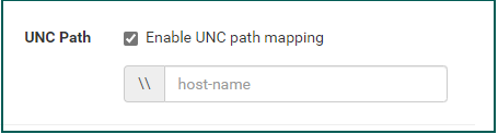 Enabling UNC Path Mapping for Drives